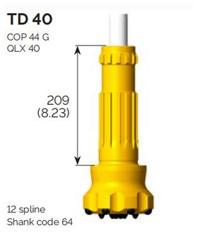Epiroc COP 44 Gold DTH Hammer for Iron Ore Blast Hole Drilling with 4 ...
